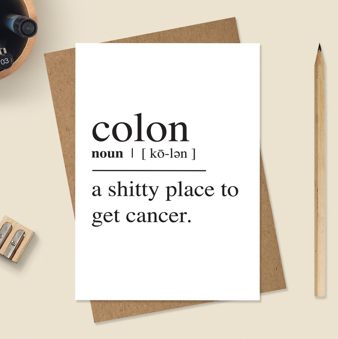 Funny Cancer Card Colon Cancer Card Anal Cancer Card Butt | Etsy