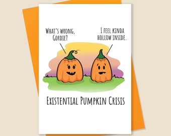 Funny Halloween Card Halloween Card Silly Pumpkin Card - Etsy