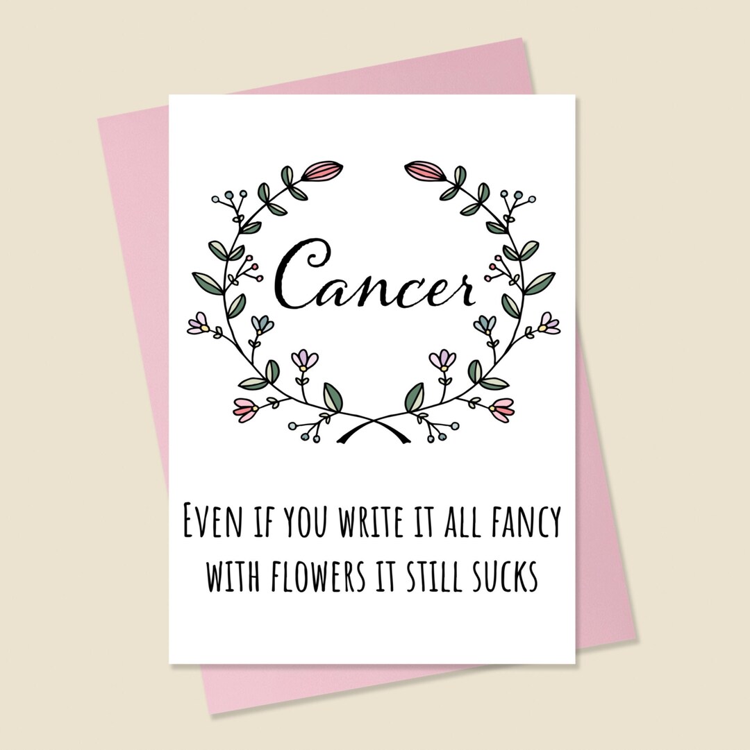 Funny Cancer Card, Cancer Encouragement Card, Cancer Sucks Card, Cancer ...