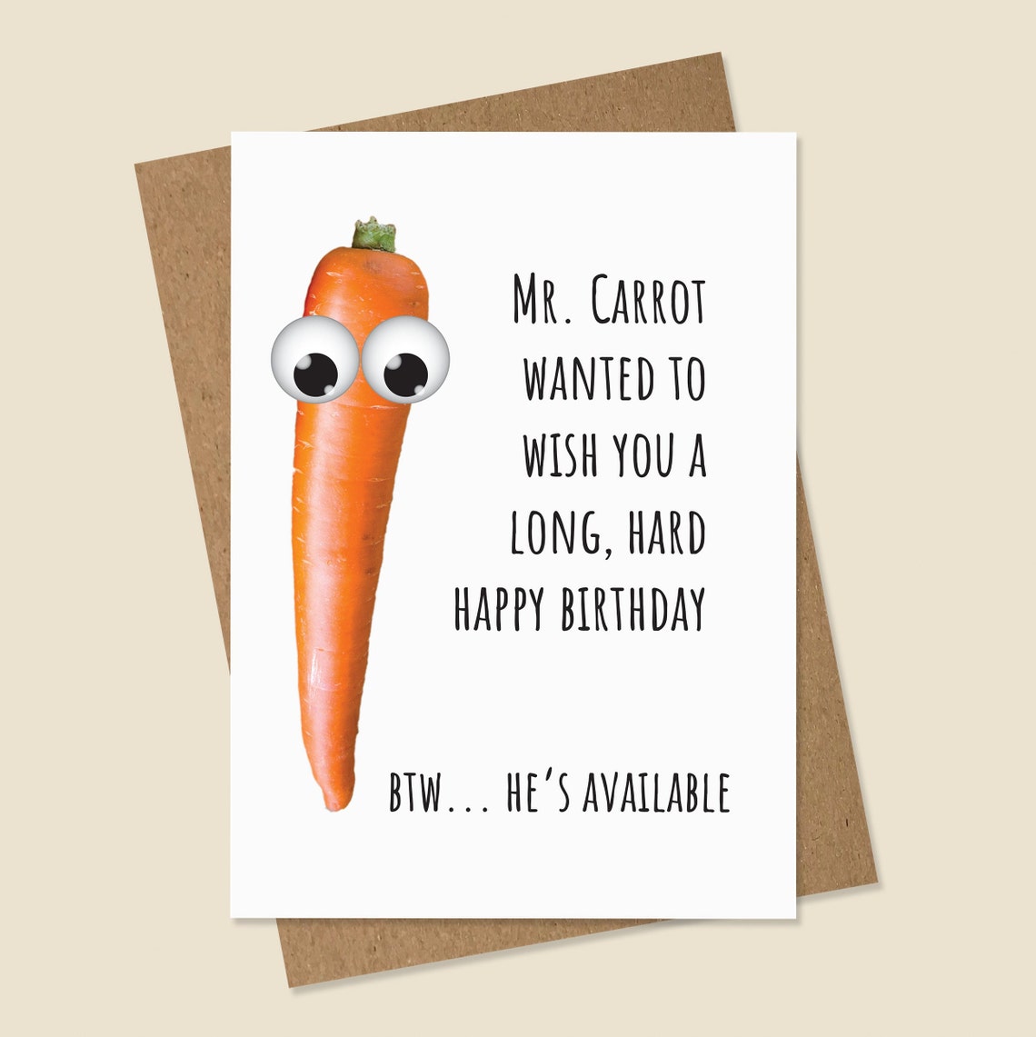 Naughty Birthday Card Carrot Birthday Card - Etsy