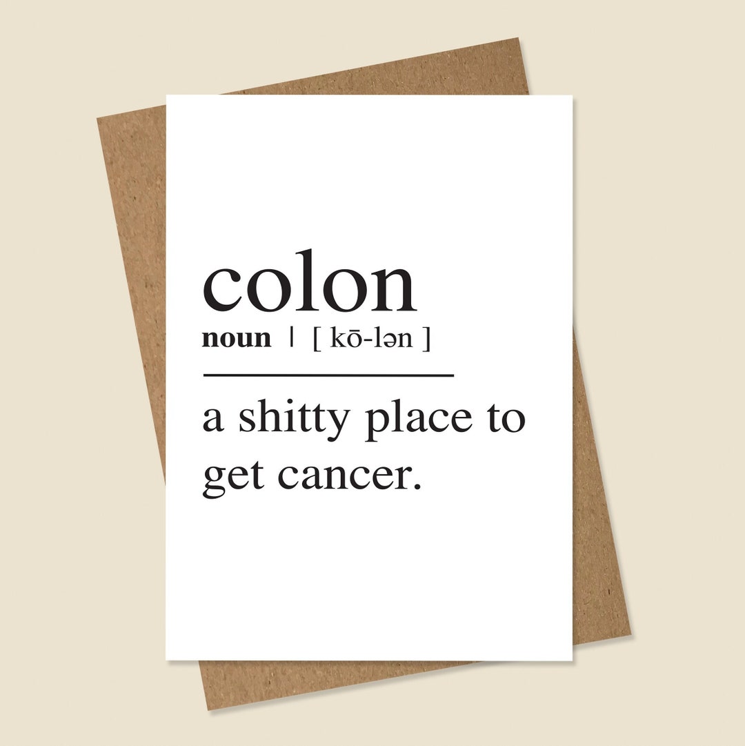 Funny Cancer Card, Colon Cancer Card, Anal Cancer Card, Butt Cancer ...