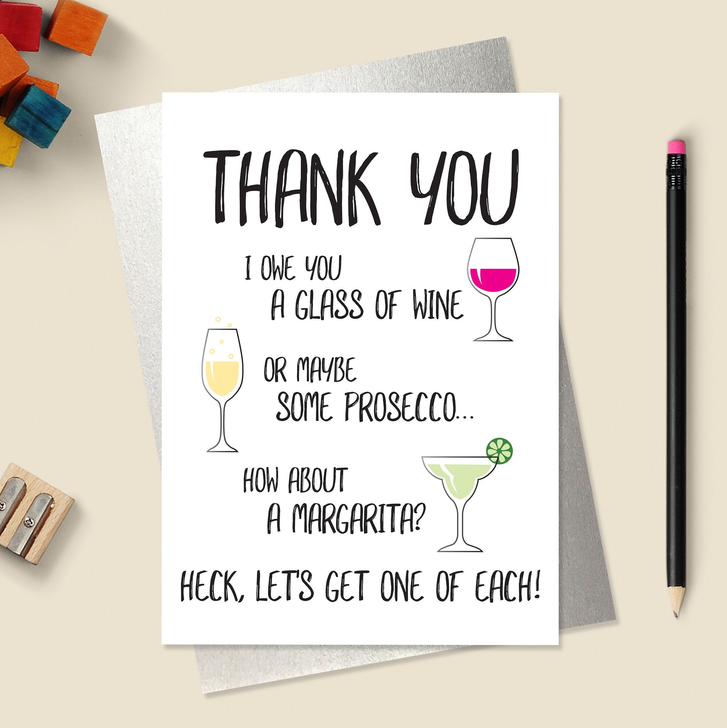 Funny Thank You Card Thank You Note Etsy