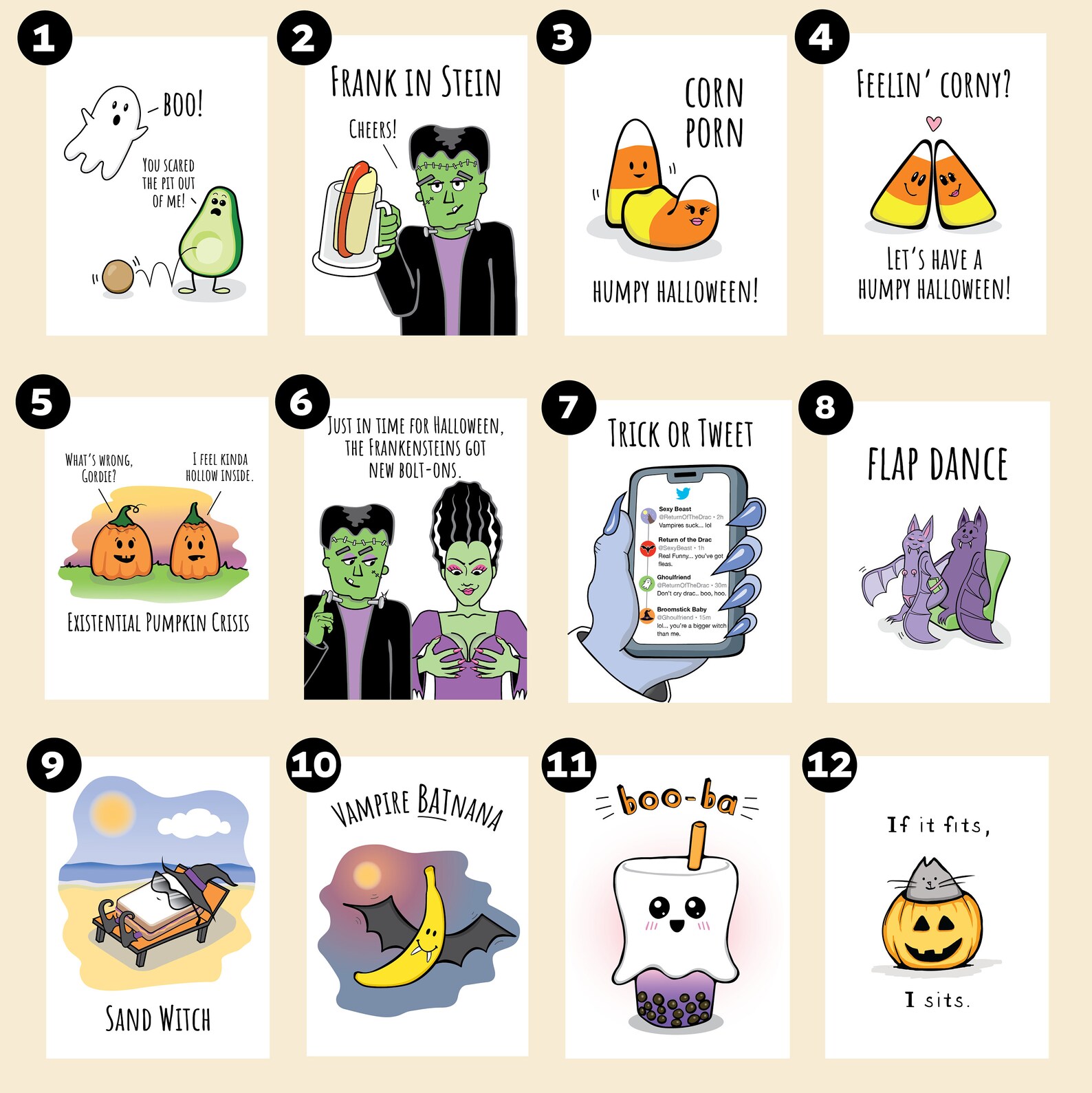 Funny Halloween Card Funny Frankenstein Card Silly Halloween - Etsy