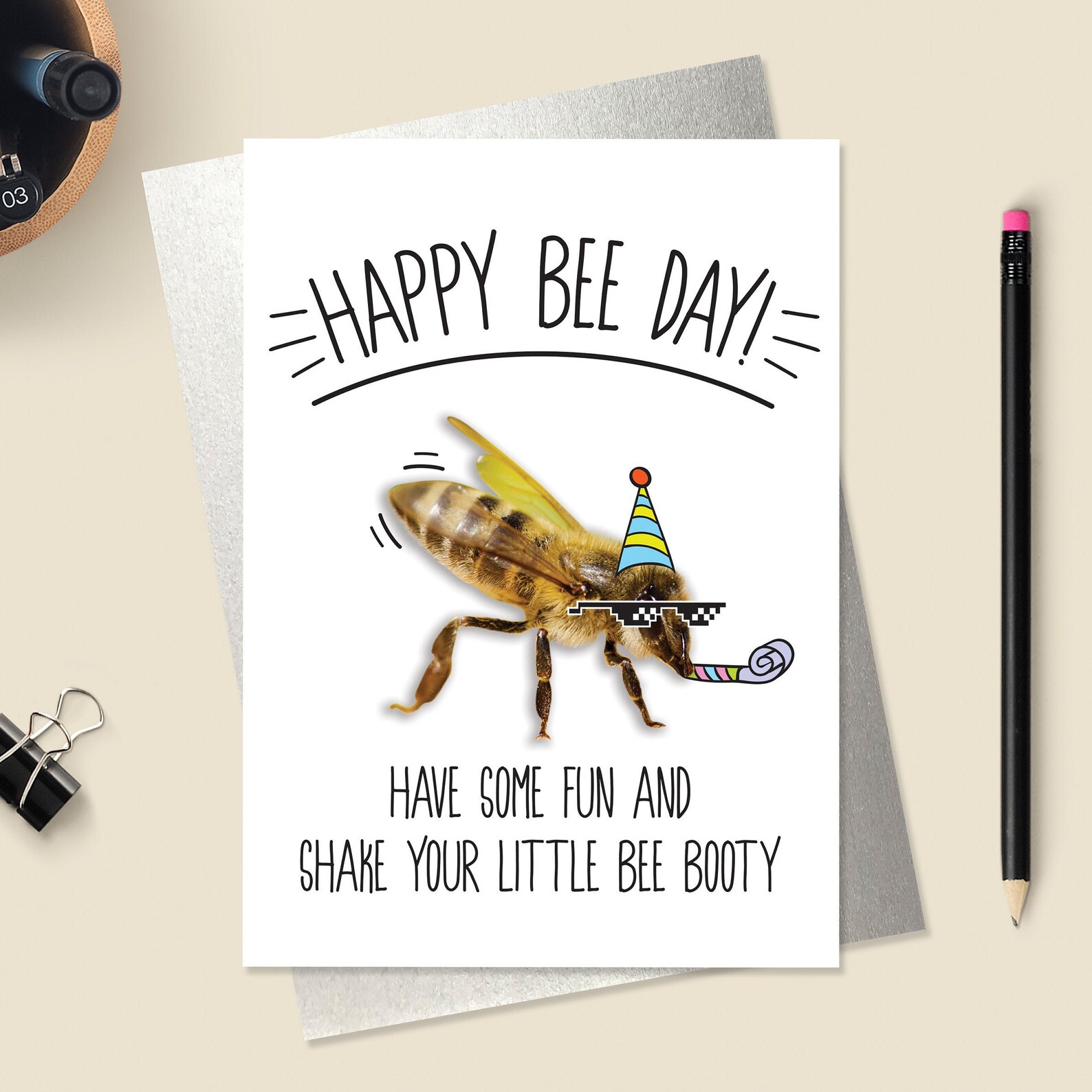 Funny Birthday Card BEE Birthday Card | Etsy