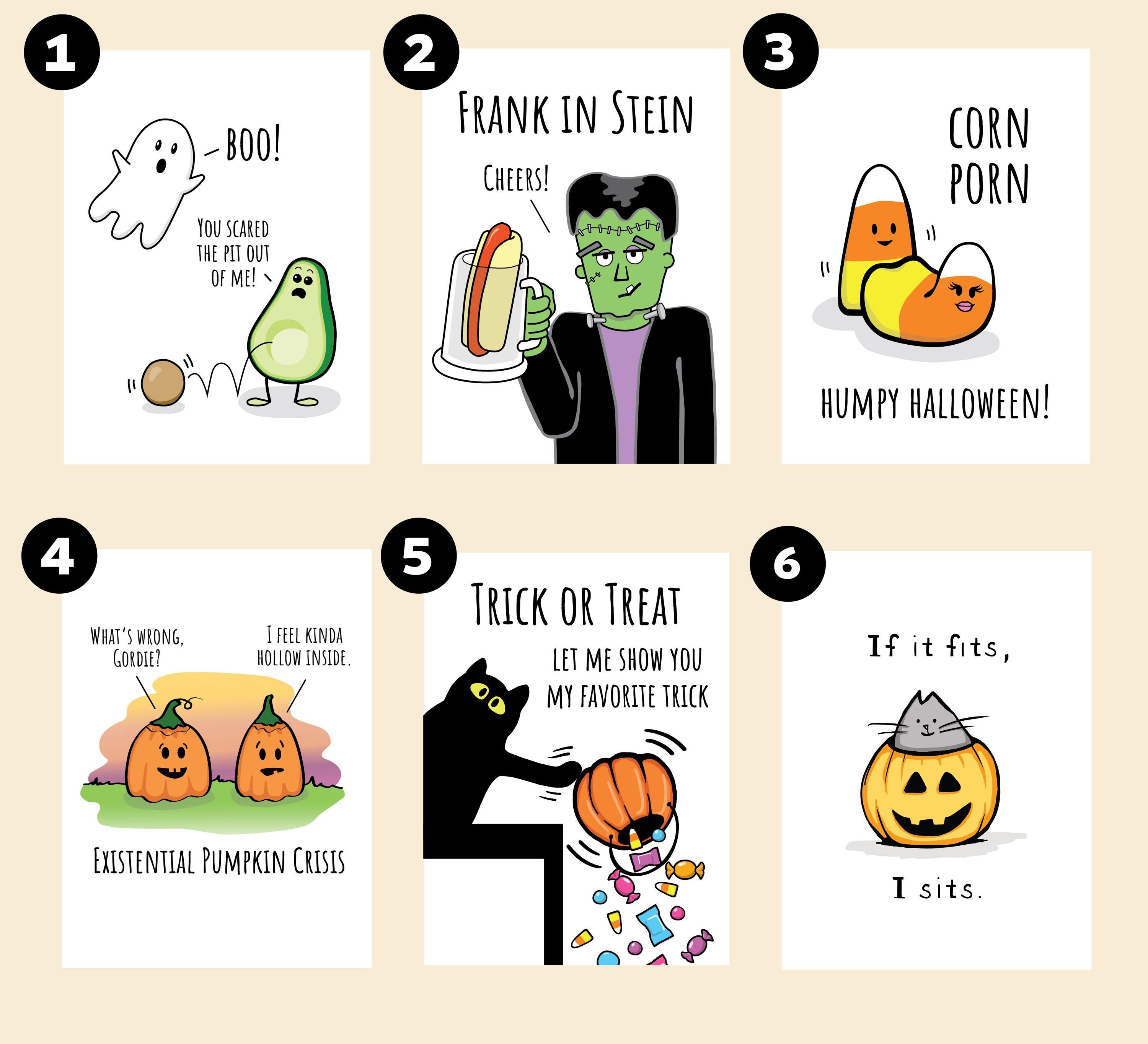 Funny Halloween Card, Halloween Card, Silly Halloween Card, Ghost Card ...