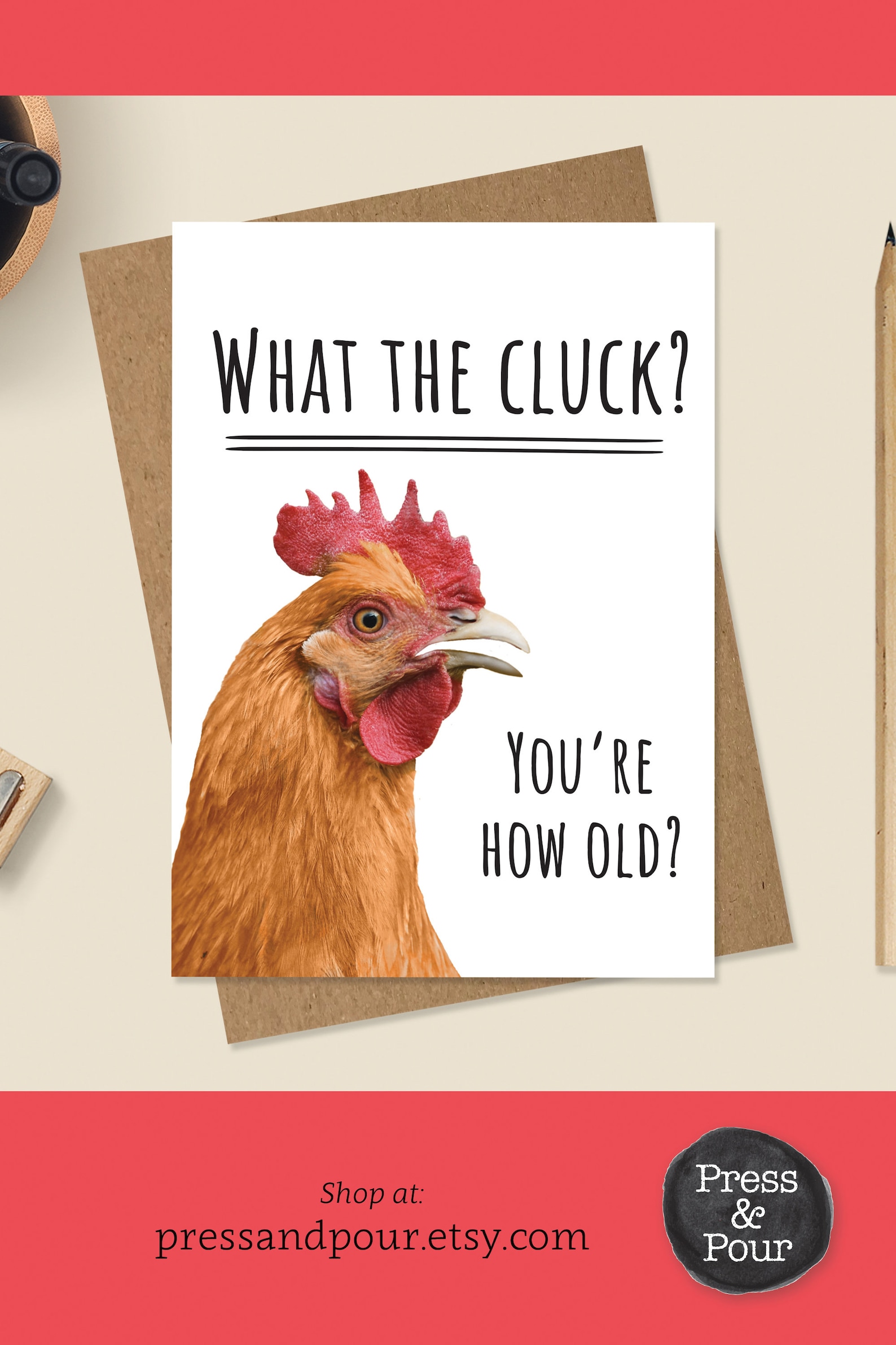 Chicken Birthday Card Funny Chicken Card Funny Birthday | Etsy