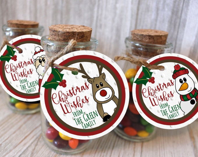 Christmas Gift Tags for Secret Santa or Neighbor Treats to Wish Happy ...