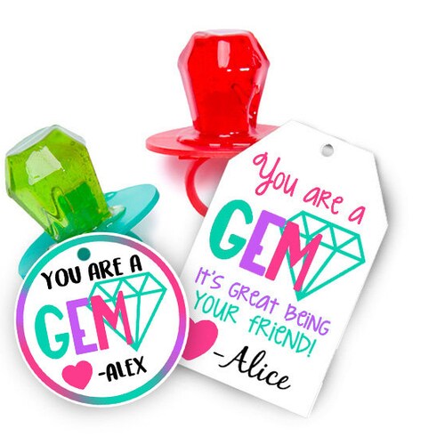 You're a Gem Valentine Cards and Valentine Tags to Go With - Etsy