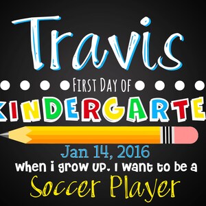 First Day of School Chalkboard Print Poster for 1st, 2nd, 3rd Grade ...