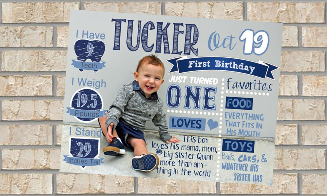 First Birthday Milestone Postcard Custom Lettering or Design Graphics ...