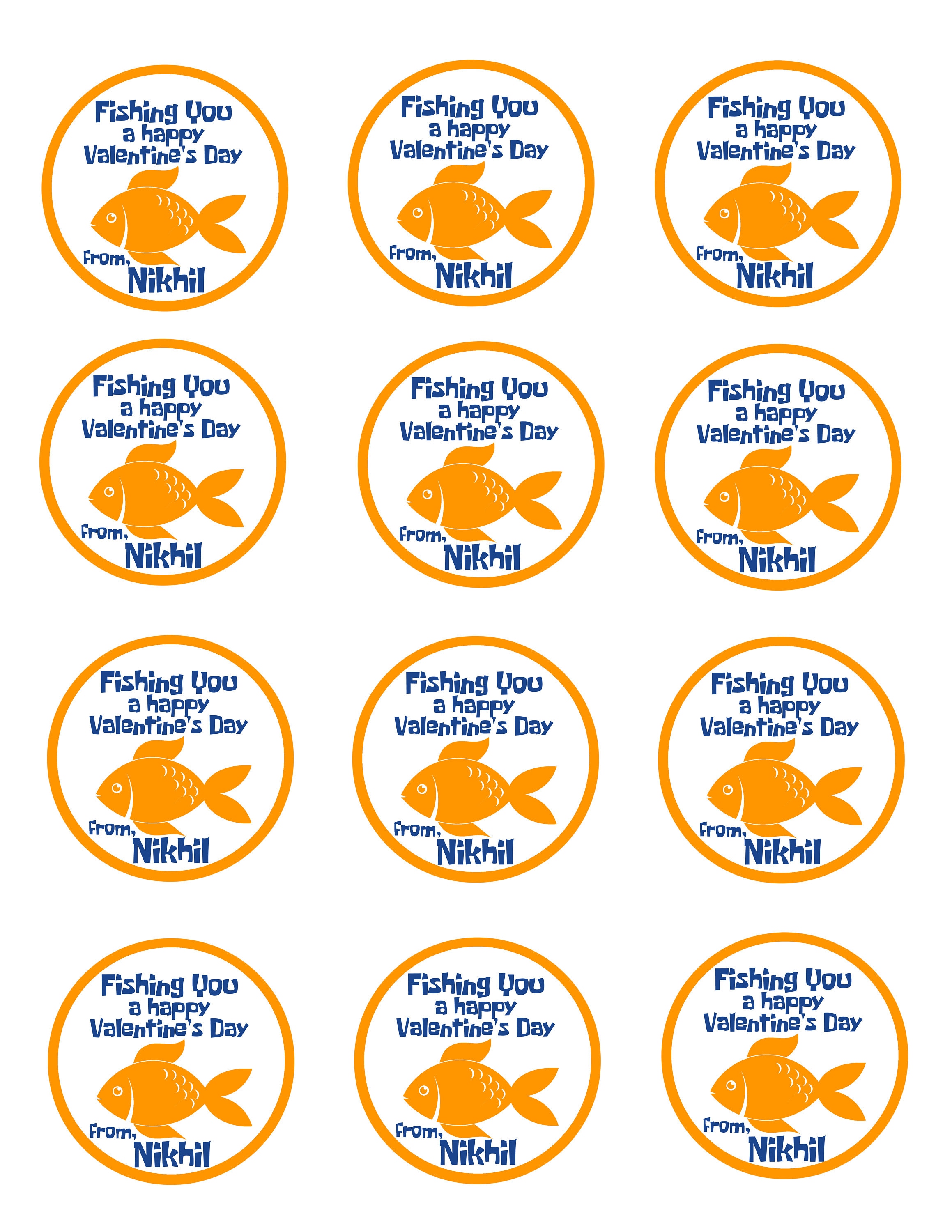 Goldfish Valentine Fishing You to Go With Crackers or Swedish - Etsy