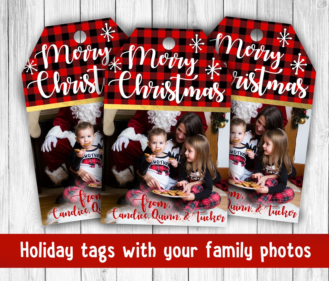 Photo Christmas Gift Tags Customized With Your Family Photo in | Etsy