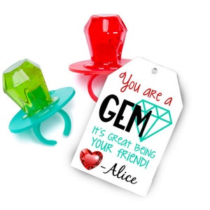 You Are a Gem Valentines to Attach to Ring Pops or Ring Pop Gummies ...