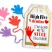 Sticky Hand Valentine Cards Fold Over Bag Topper High Five Valentines ...