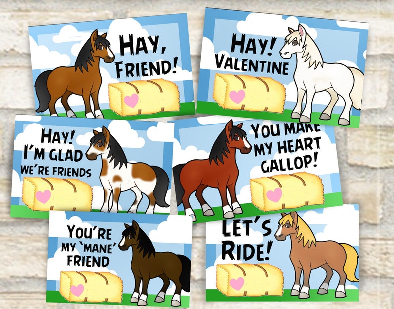Horse Valentines Horses Valentine for Kids Who Love Horses - Etsy