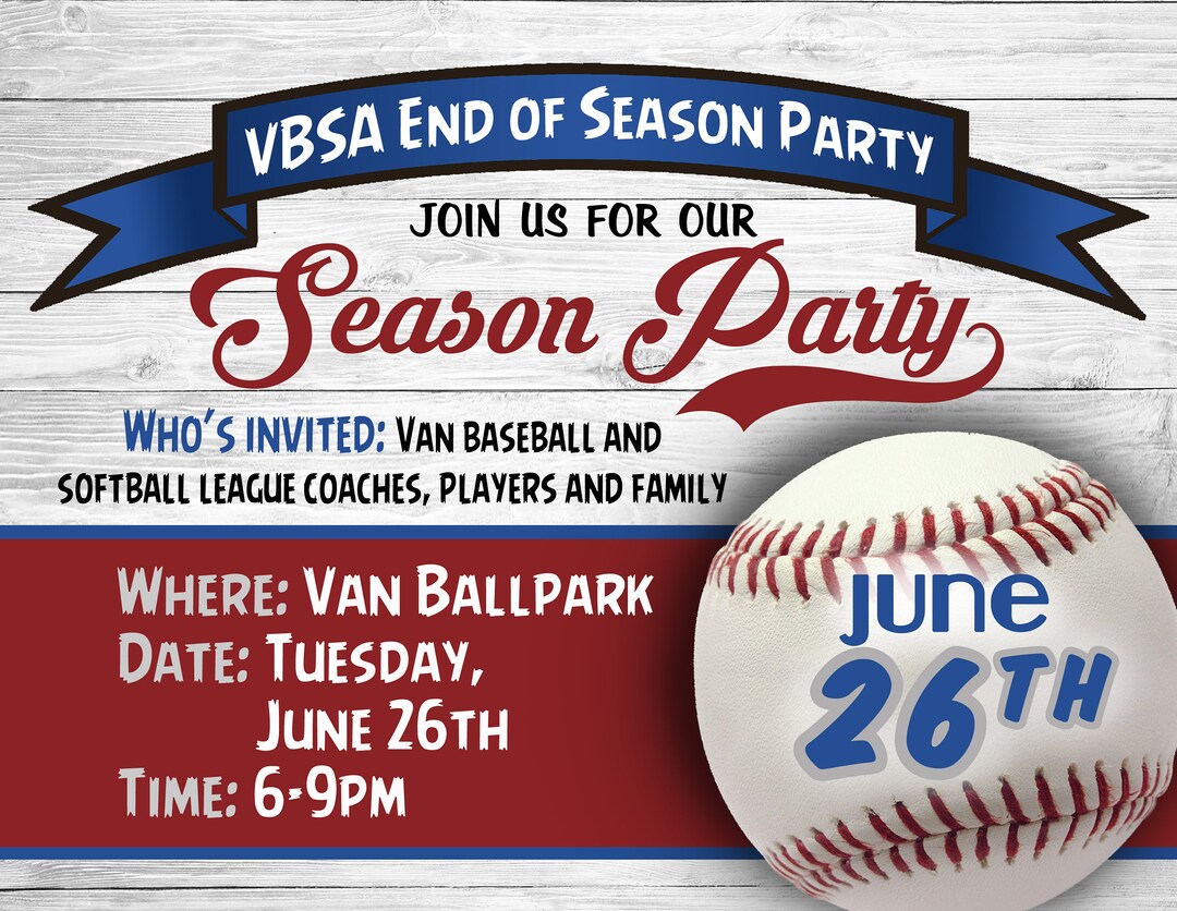 Baseball Flier for a Party or Softball Team League or Company Event ...