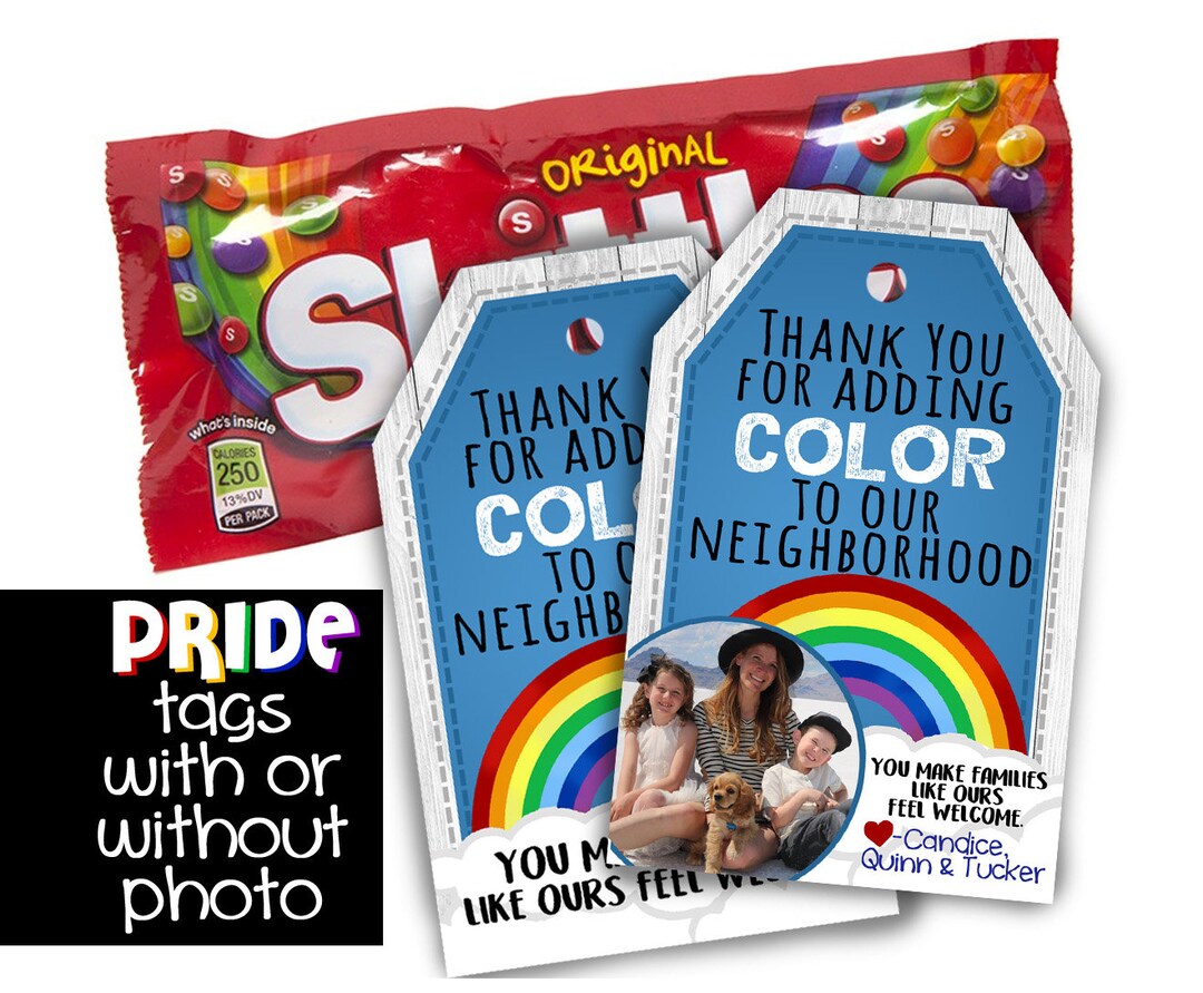 Pride Party Favor or Thank You Tag Card for Neighbors With Pride Flags ...