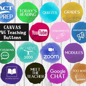 Canvas PNG Buttons for Canvas Online Classroom 15 Transparent Design ...