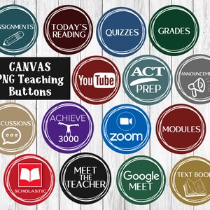 Canvas PNG Buttons for Canvas Online Classroom 15 Transparent Design ...