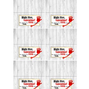 Sticky Hand Valentine Cards Fold Over Bag Topper High Five Valentines ...