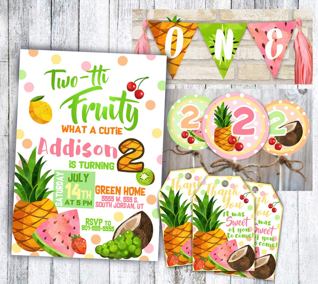 Tutti Fruity Birthday Invitation Theme Printable Birthday Invitations ...