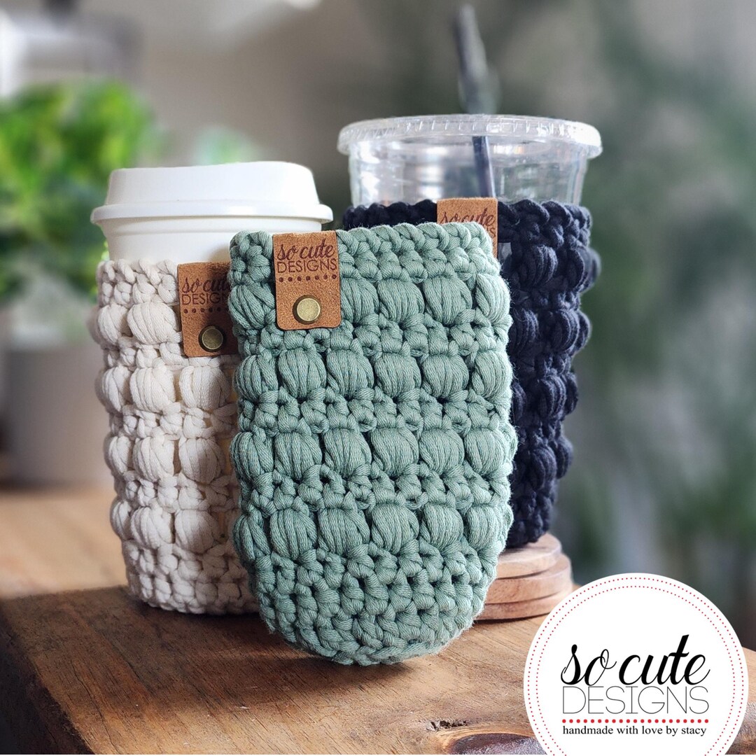 Lichen Crochet Cup Cozy Coffee Travel Bottle Sleeve Gifts Under 15 ...