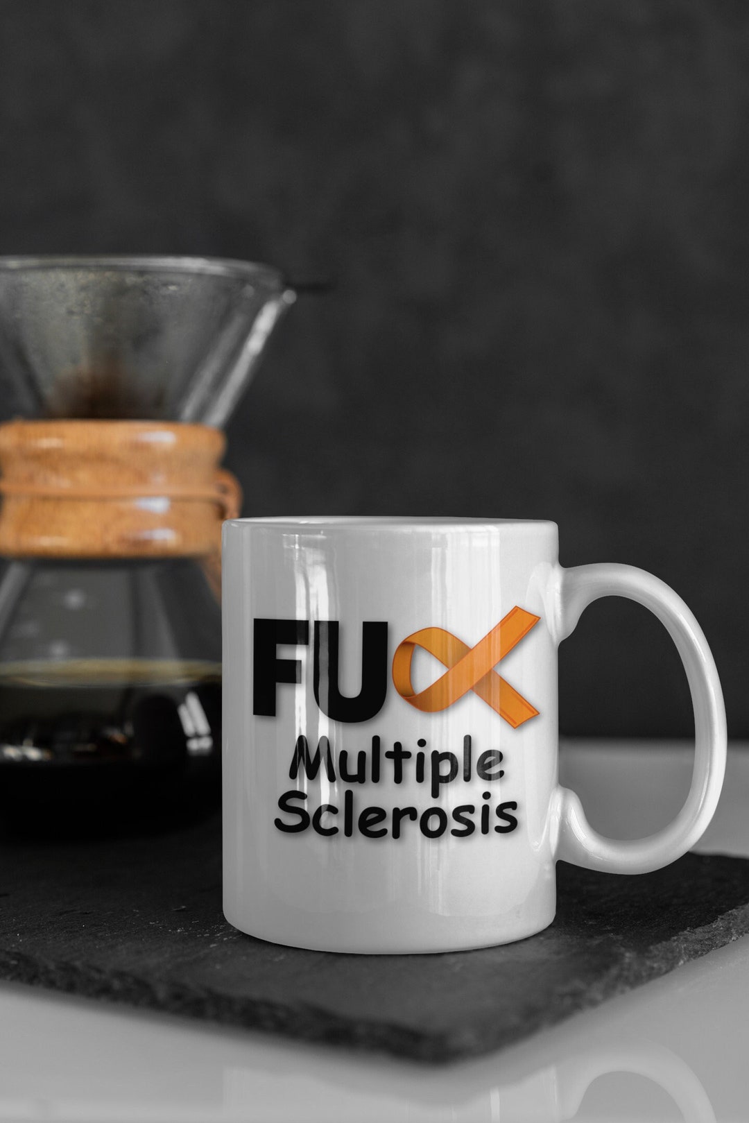 FU MS Coffee Mug, Printed on Both Sides, Ceramic, 11oz, Orange Ribbon ...
