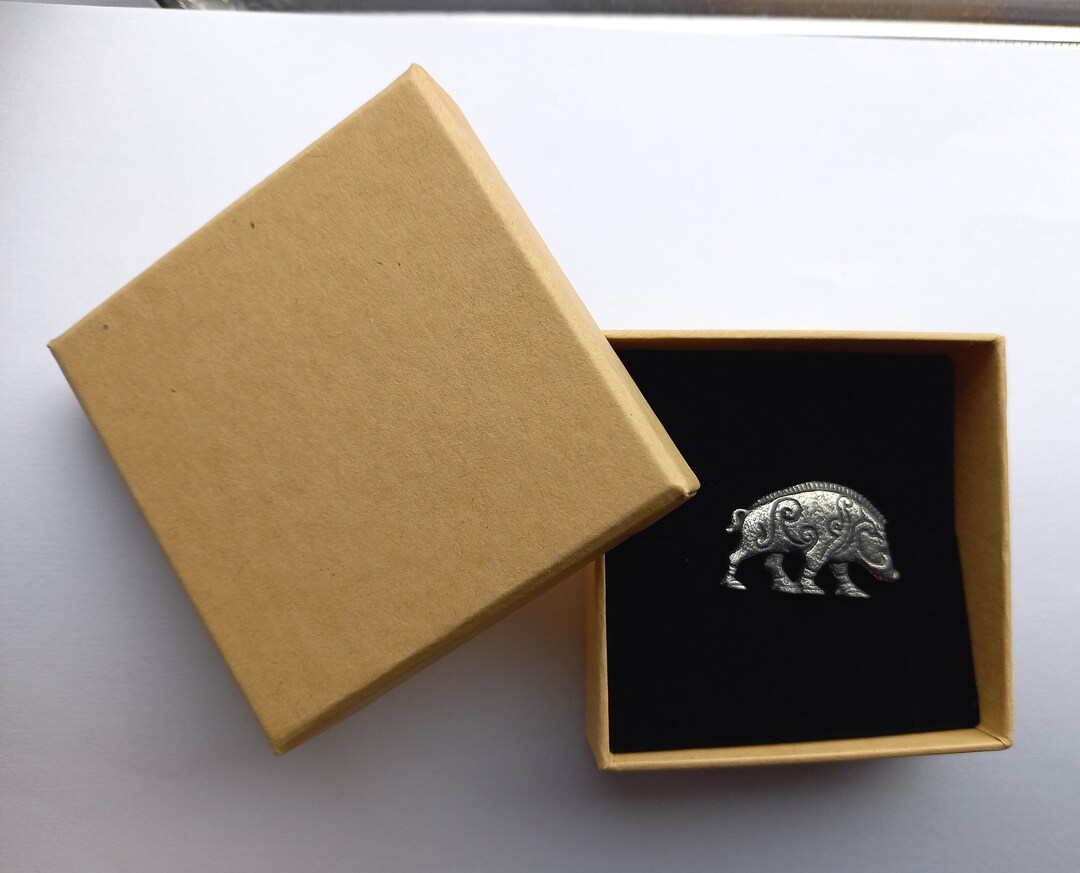 Boar Pin Badge and Gift Box - Etsy