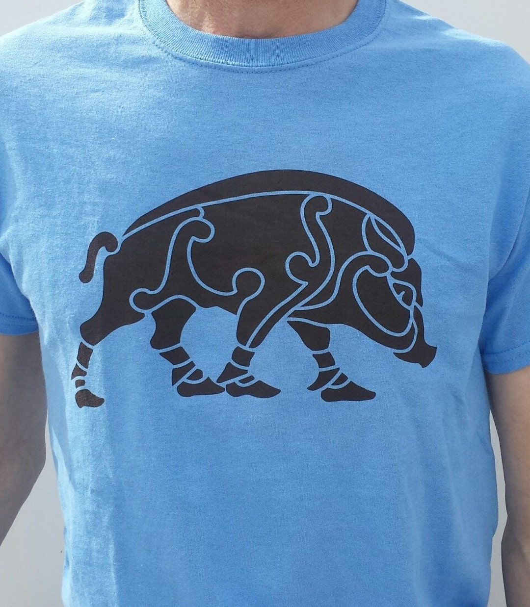 Wild Boar - T Shirt (blue) - Etsy