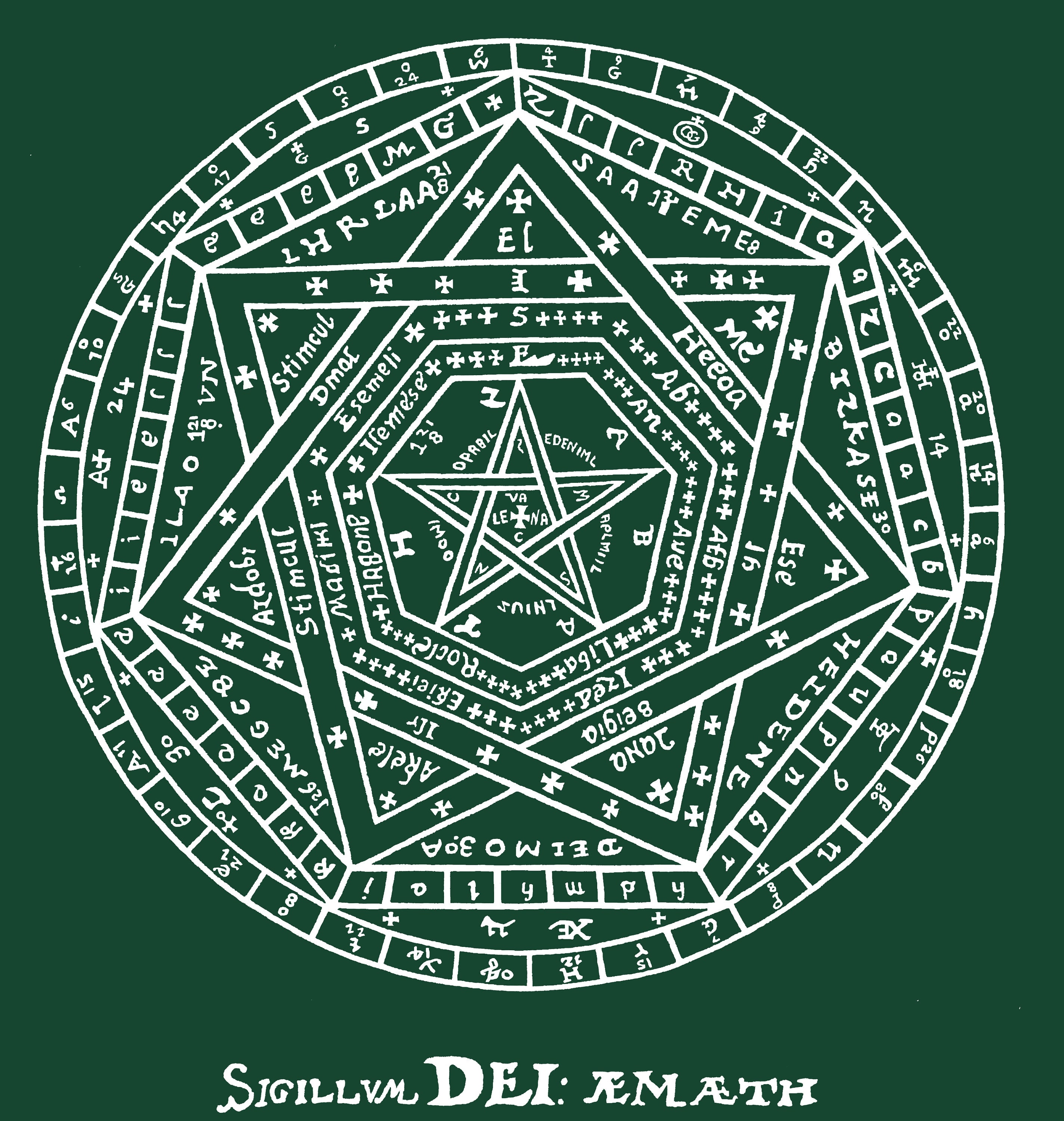 John Dee sigillum Dei Aemeth T Shirt green | Etsy