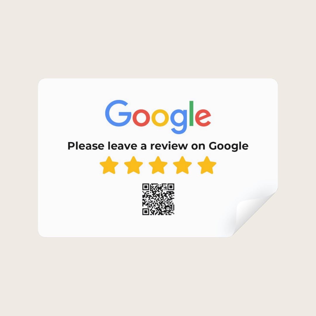 Google Review Stickers With QR Code / Google Business Review Stickers ...