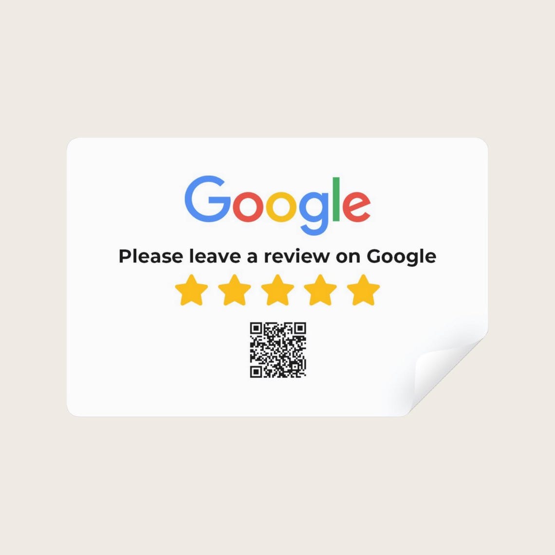 Google Review Stickers With QR Code / Google Business Review Stickers ...