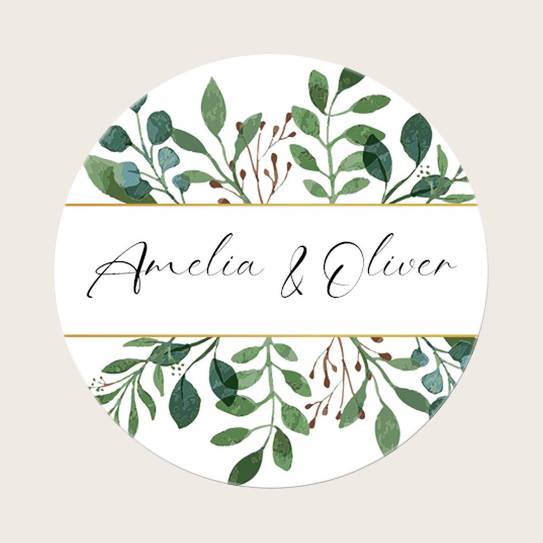 Personalised Round Wedding Envelope Seal Stickers / Wedding Favor ...