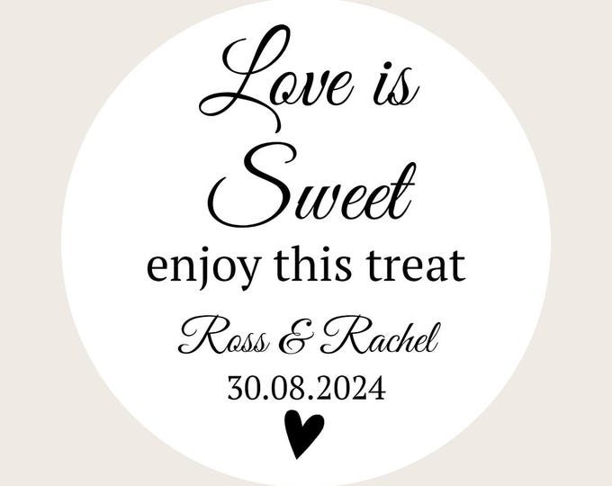 Love is Sweet Labels, Thank You Stickers Wedding, Vinyl Stickers ...