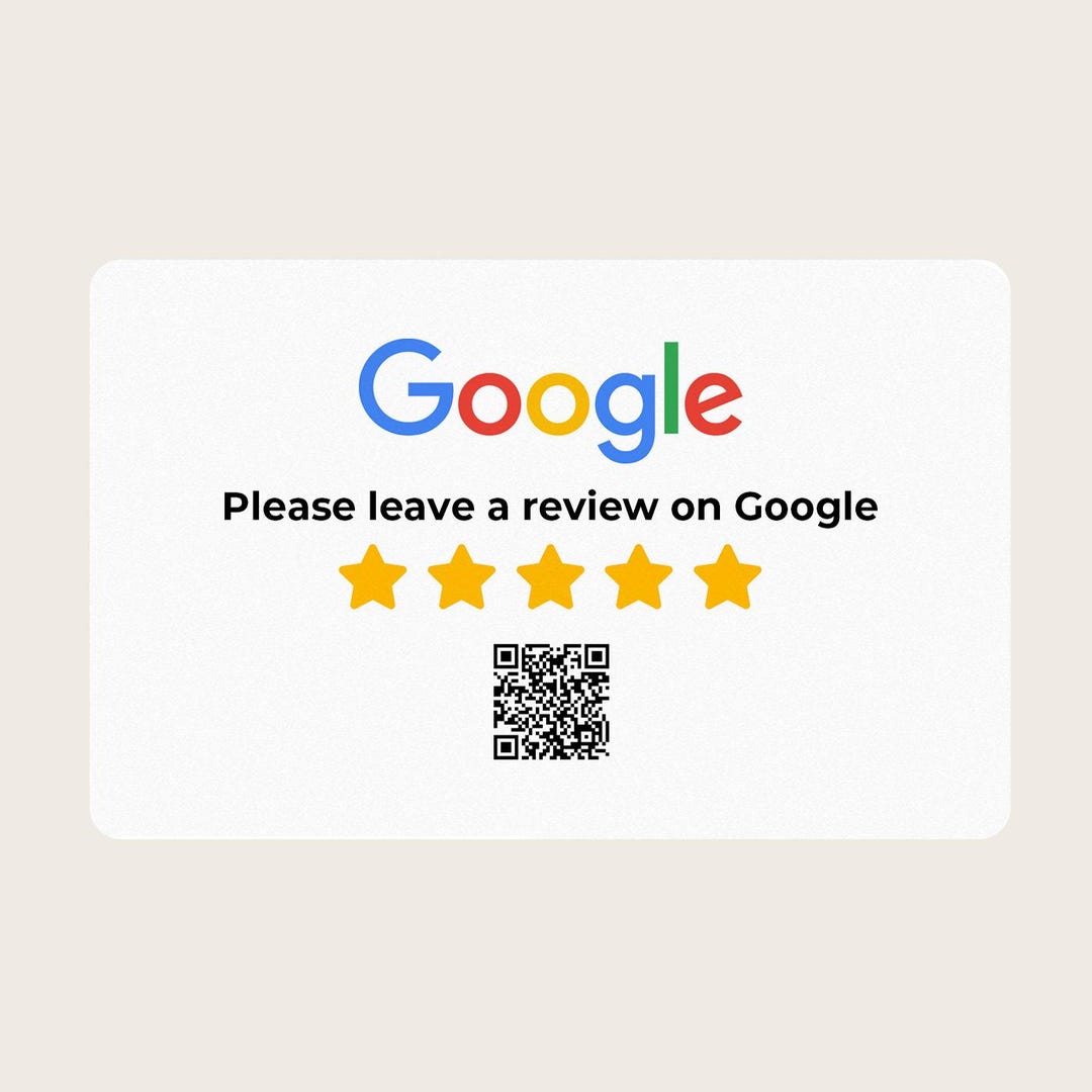 Google Review Stickers With QR Code / Google Business Review Stickers ...
