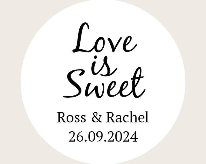 Love is Sweet Labels, Thank You Stickers Wedding, Vinyl Stickers ...