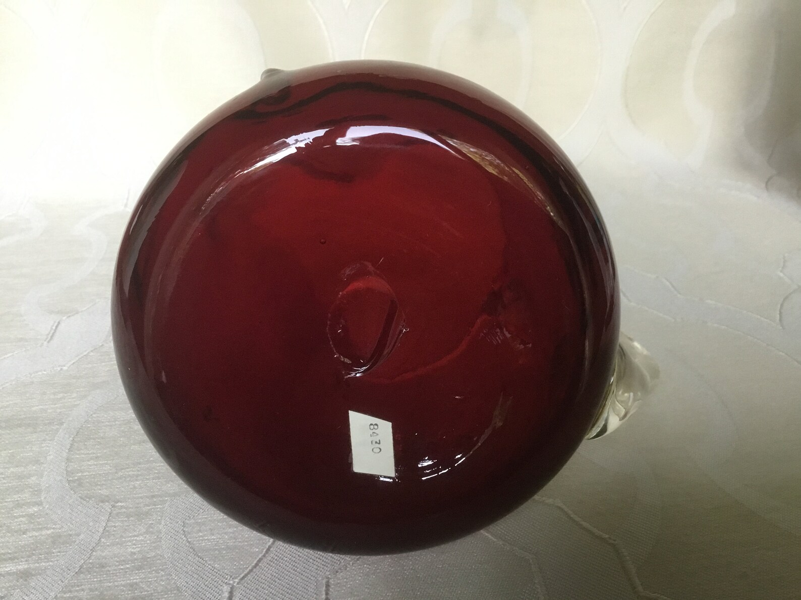 Bischoff Art Glass Ewer Pitcher Poinsettia Red / Amberina | Etsy