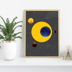 Abstract Solar System Poster Design, Graphic Planetary Wall Art ...