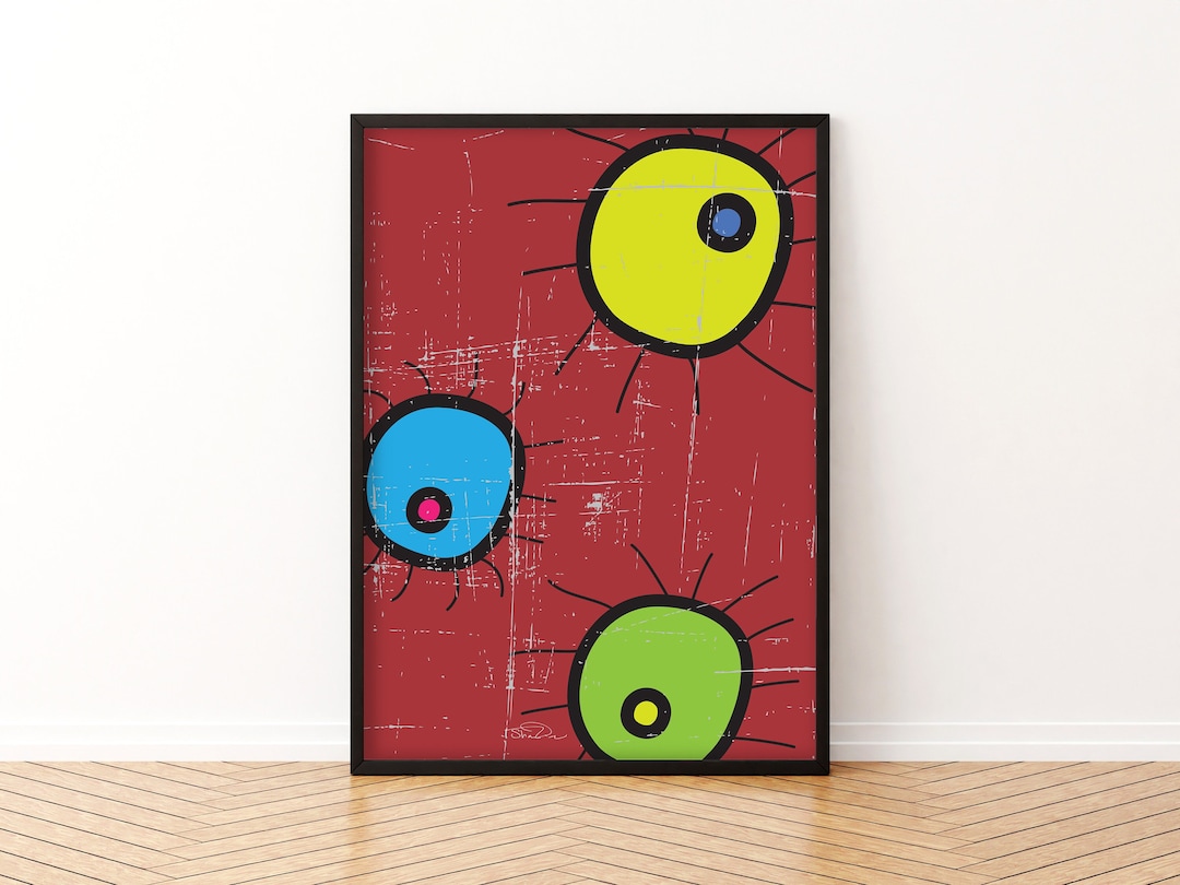 Multi-colored Amoeba’s Poster Design, Fun Graphic Wall Art, Playful ...
