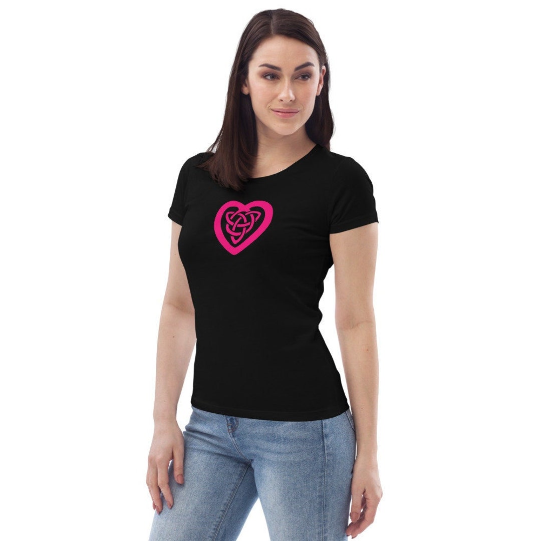 Celtic Style Womens Fitted Graphic T-shirt With Stylized Pink - Etsy