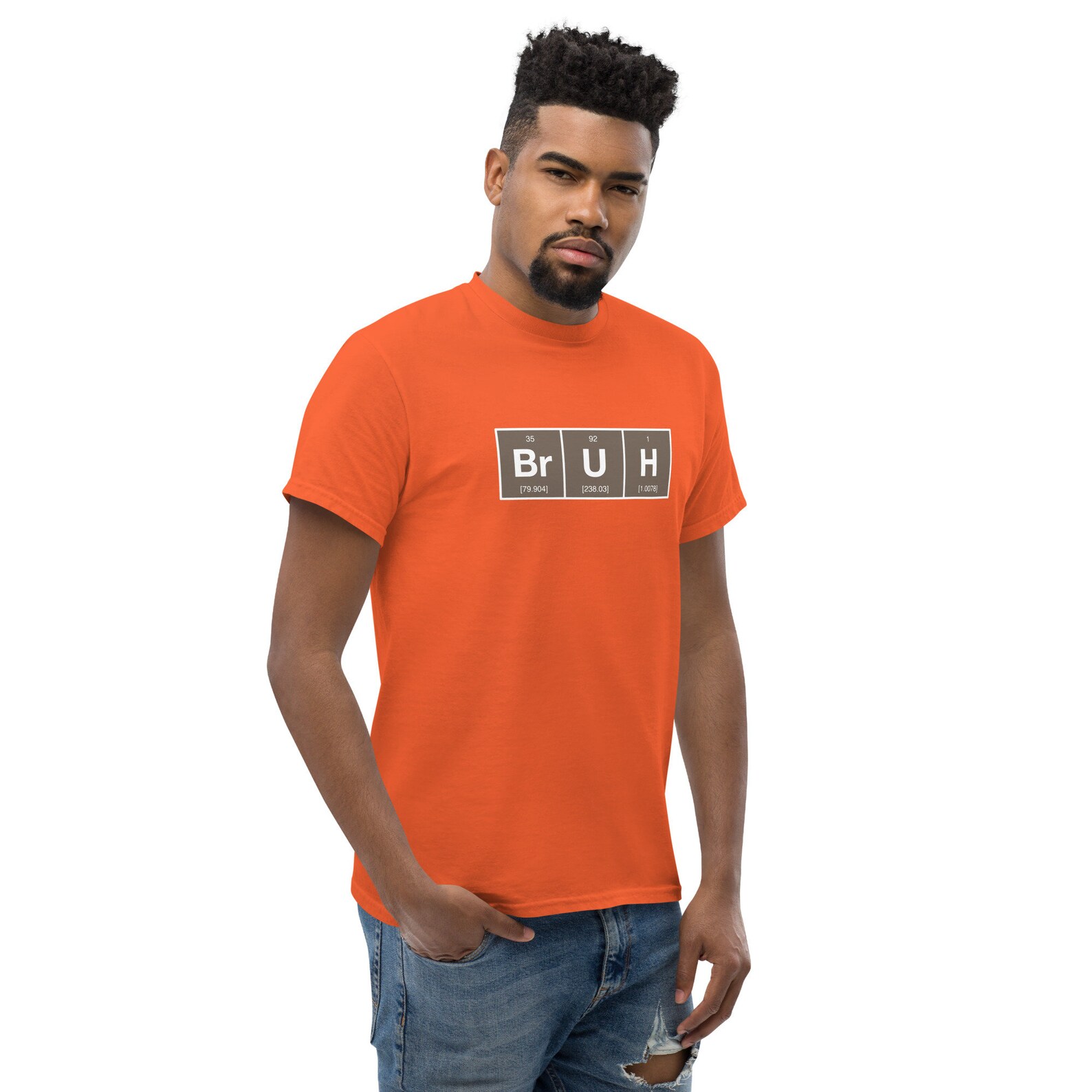Bruh Men's Classic Tee Chemistry Science Periodic Table T-shirt, Fun ...