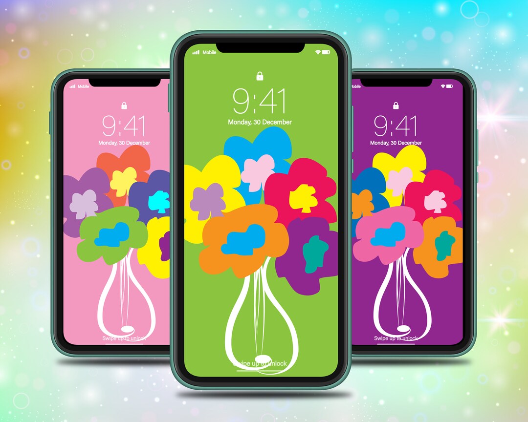 Big Bold Colourful Flowers Mobile Cell Phone Home Screen - Etsy