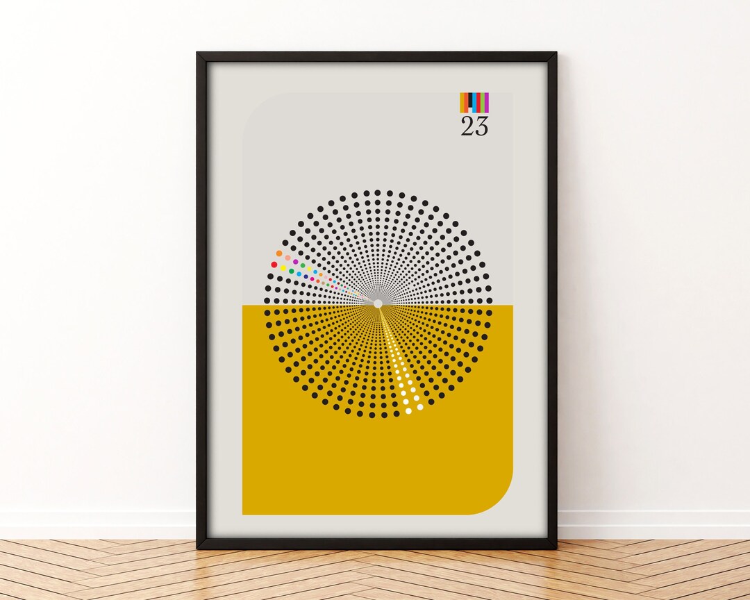 Abstract Bauhaus Circular Radar Poster Design, Colored Circles Graphic ...