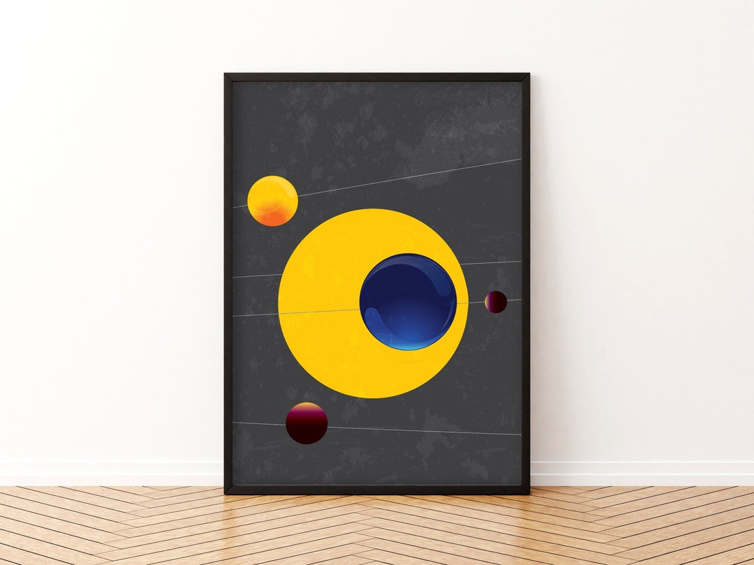 Abstract Solar System Poster Design, Graphic Planetary Wall Art ...