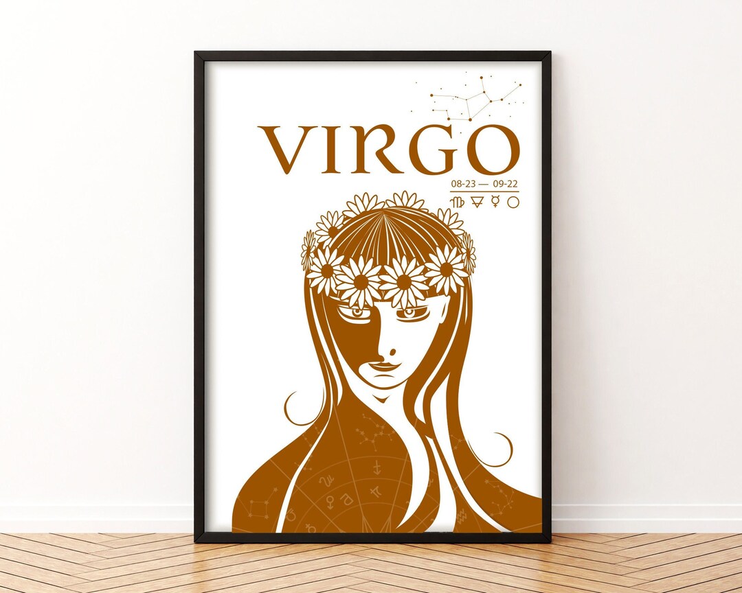 Virgo Virgin Zodiac Birth Month Poster Print, Printable Astrology Wall ...