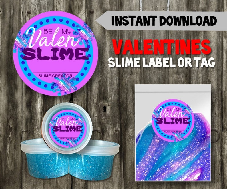 Valenslime Labels or Tags // School Valentines // DIY // Instant ...