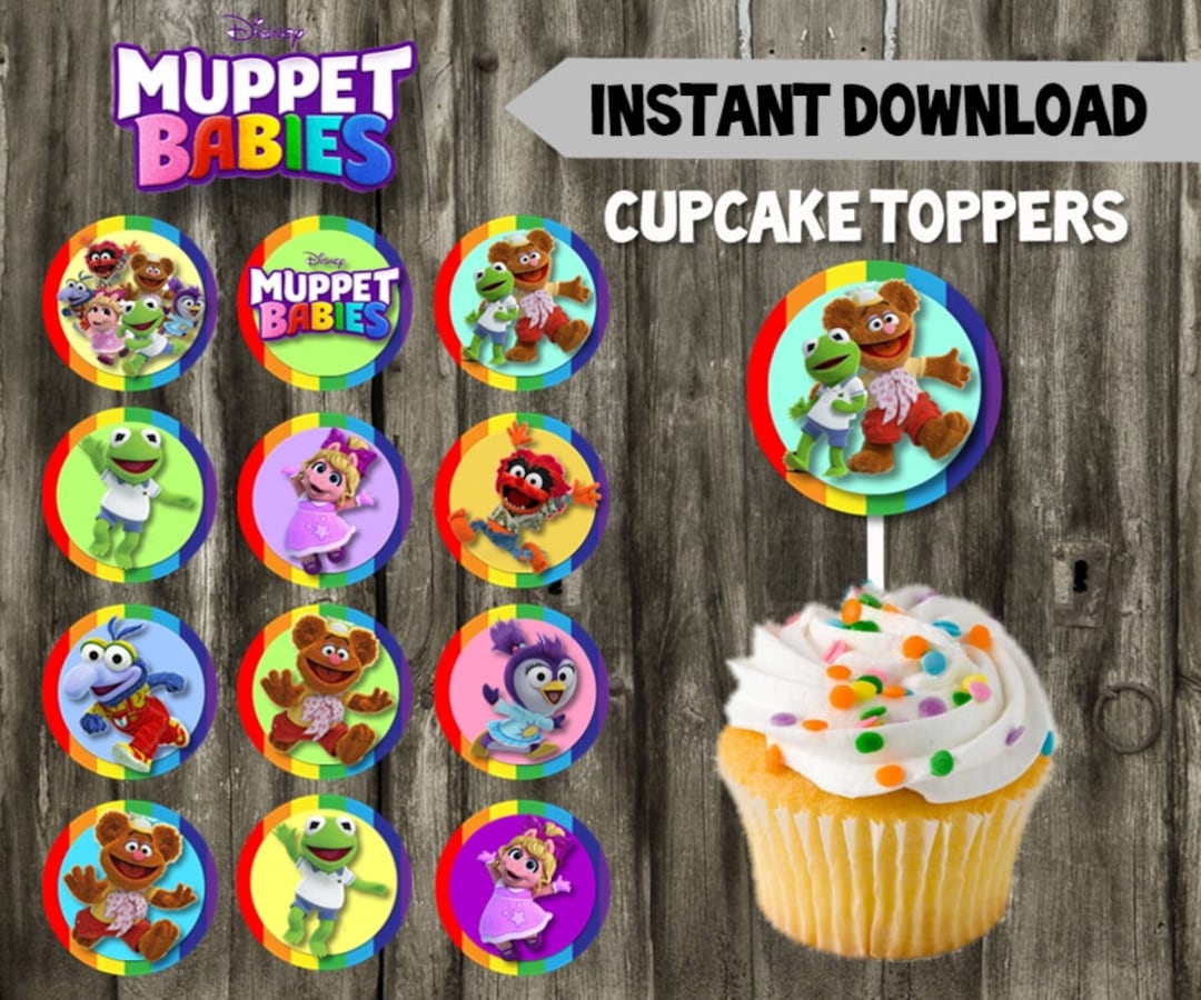 Muppet Babies Cupcake Toppers // DIY // 12 Muppet Babies Toppers ...