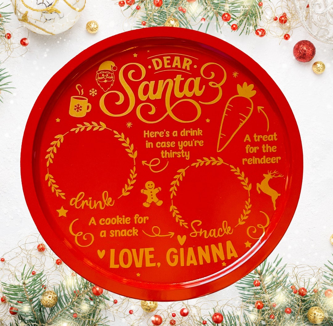 Personalized Santas Cookie Tray With Milk Jug Reindeer Treats Christmas ...
