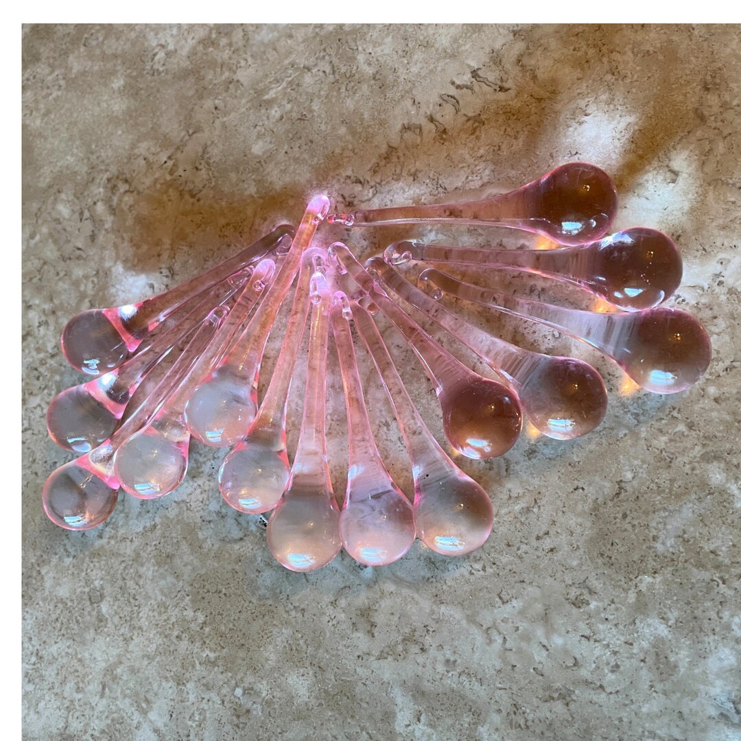 2 Sisters Artisan Glass Handmade Ballerina Pink Crystal Raindrop ...