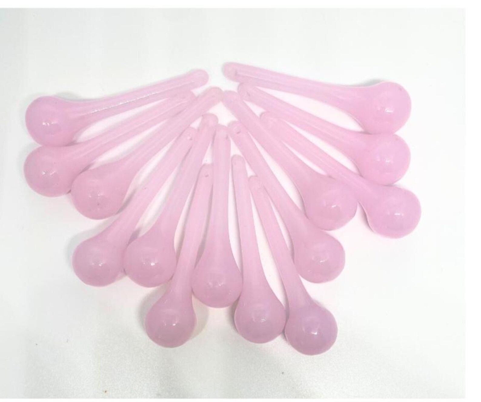 Handmade Opaque Pale Pink Glass Raindrop Ornaments 2 3/8" Set of 14 - Etsy